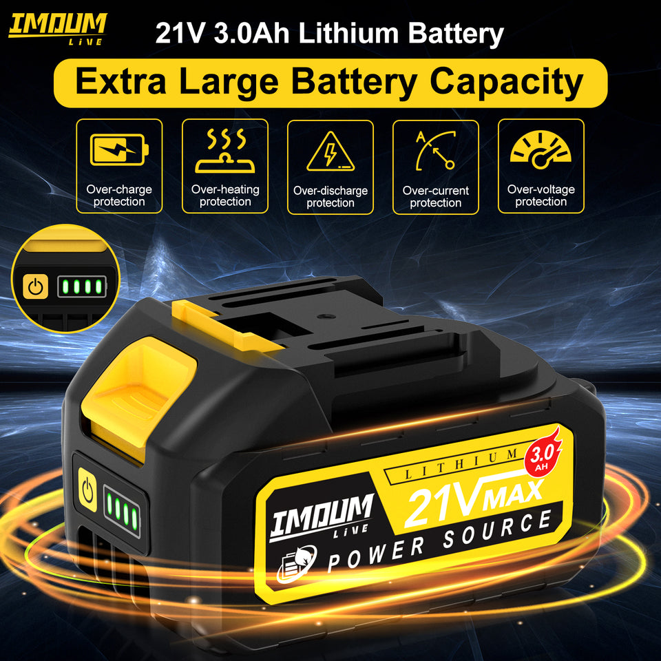 IMOUMLIVE 21V Lithium Ion Battery 3.0Ah – Imoum